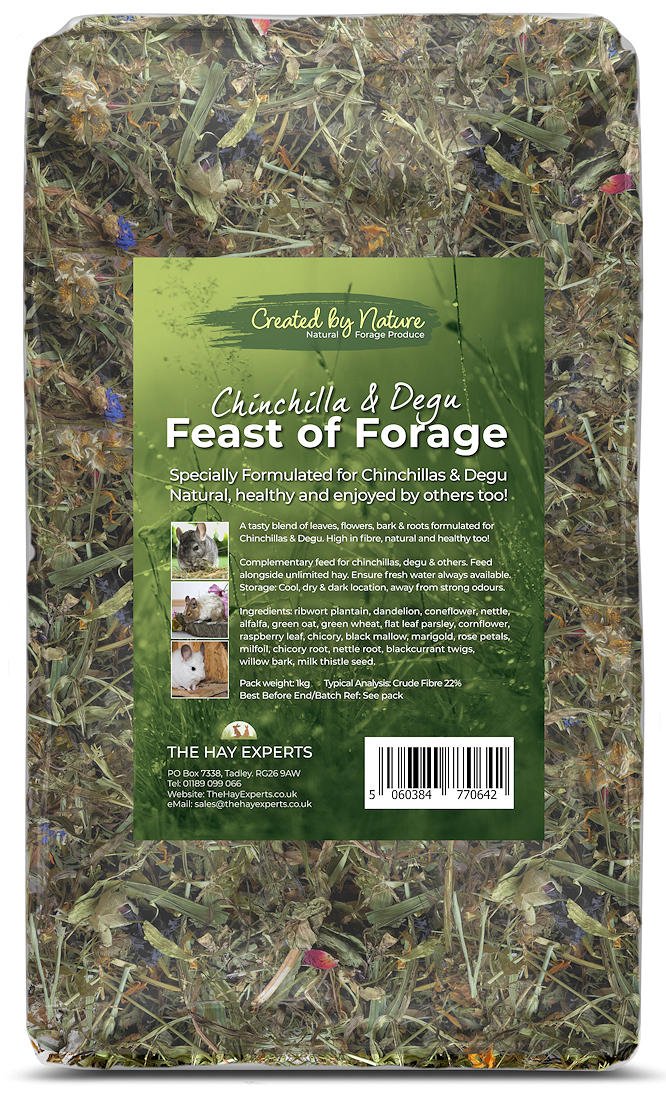 The Hay Experts - Feast of Forage for Chinchillas & Degu (1kg) | Herbs ...