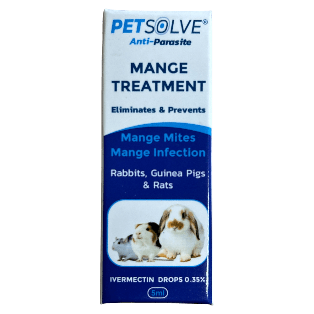 Petsolve Ivermectin Drops (5ml) for treatment of mange mites in rabbits ...