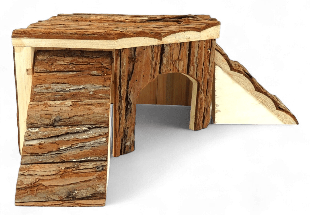 Classic Small Animal Corner Flat Roof House With Ladders for Hamsters ...