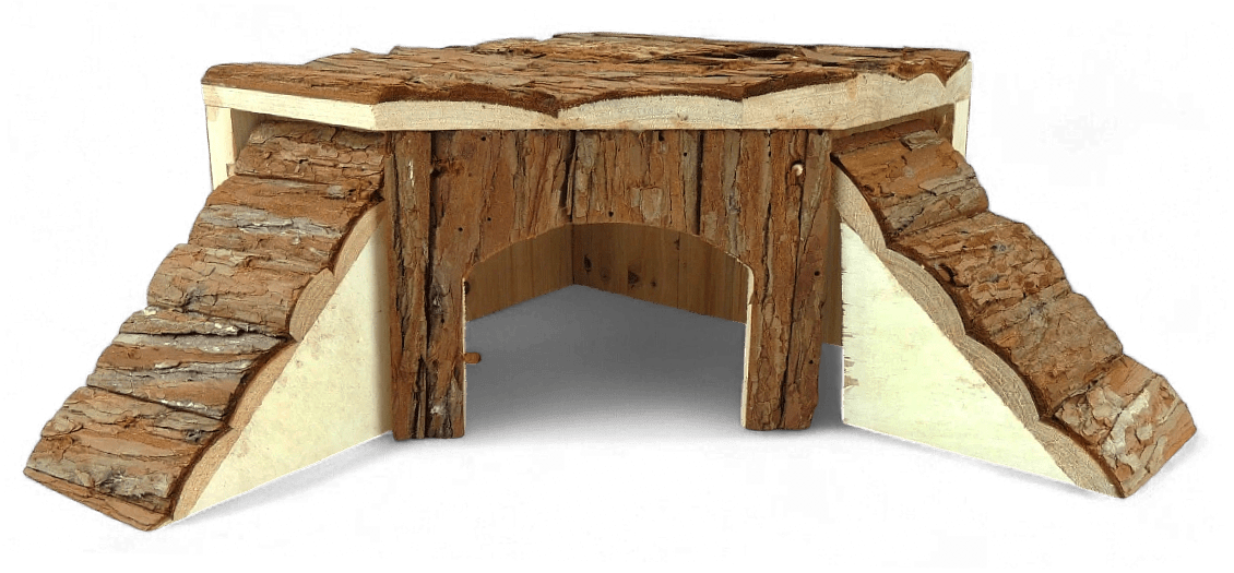 Classic Small Animal Corner Flat Roof House With Ladders for Hamsters ...