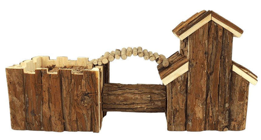 Classic Small Animal Double House & Bridges for Hamsters & other small ...