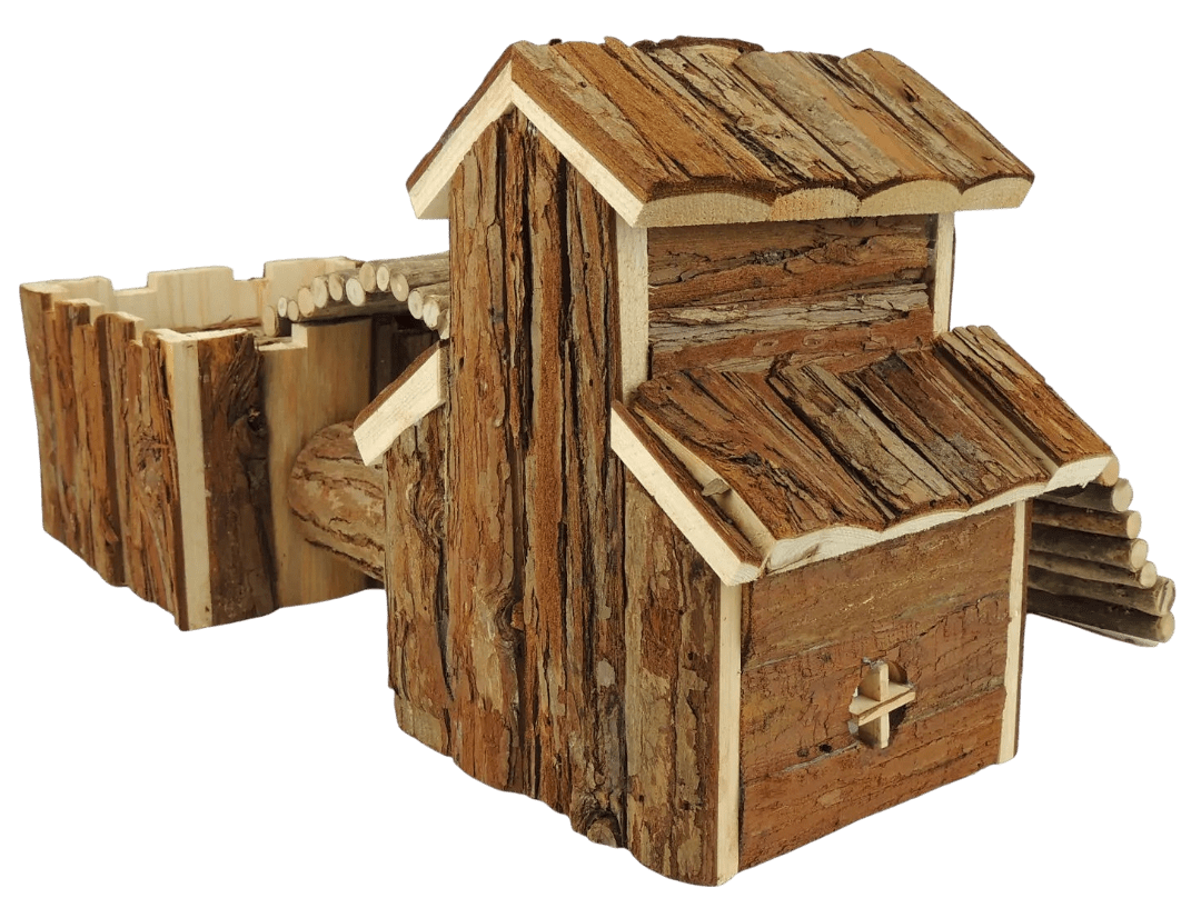 Classic Small Animal Double House & Bridges for Hamsters & other small ...