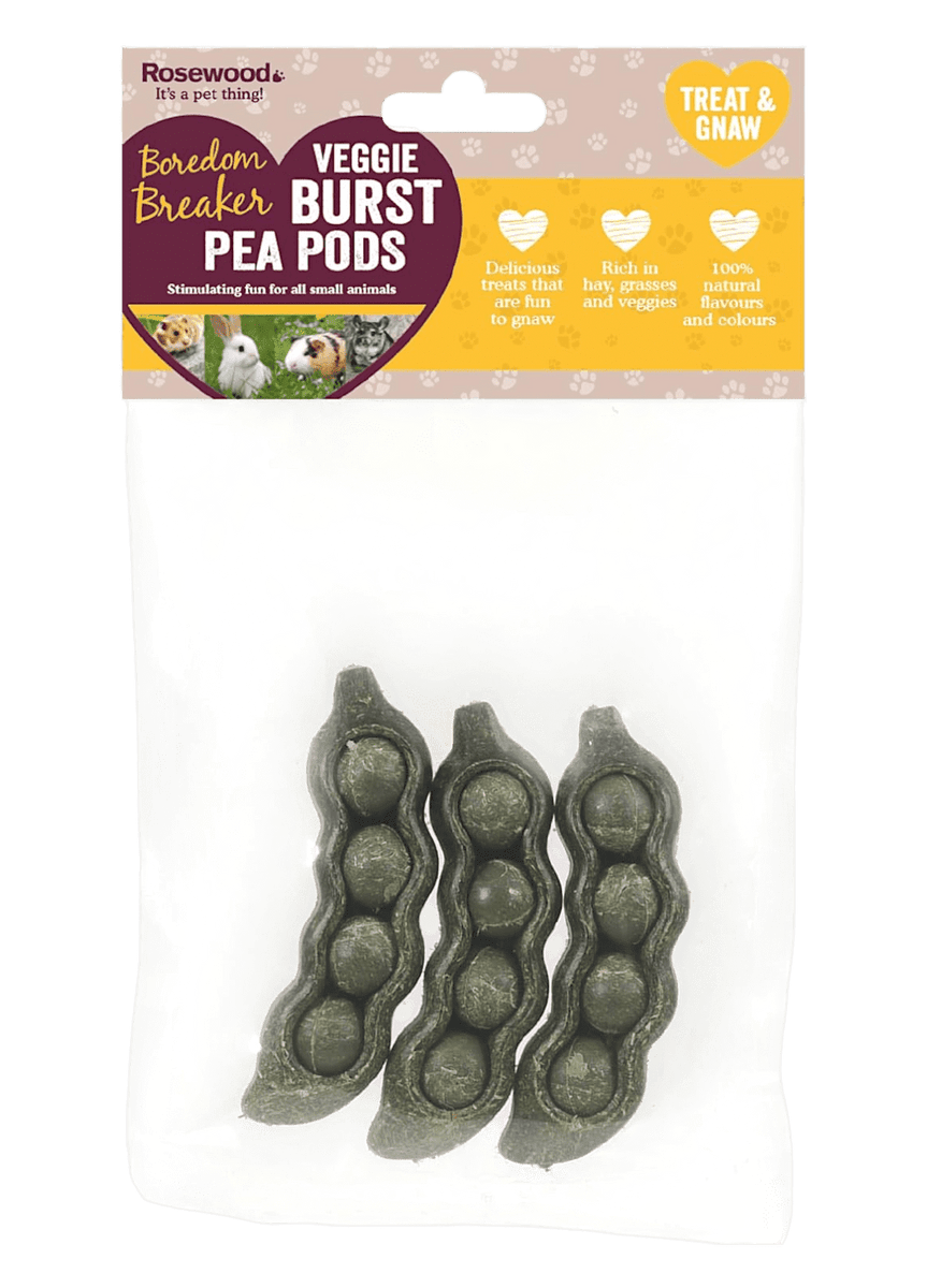 Rosewood Veggie Burst Pea Pods for rabbits & small pets | The Hay Experts